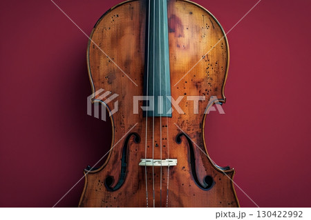 Close up of a vertical violin against a...のイラスト素材 [130422992] - PIXTA