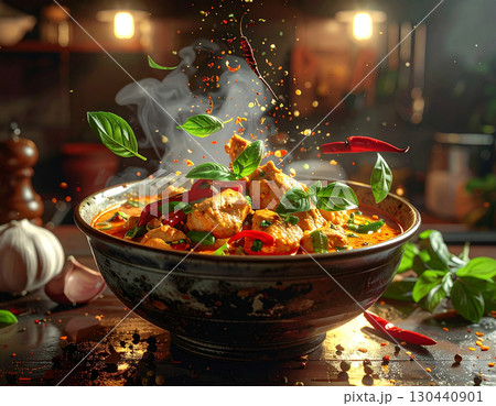 AI generated image of massaman chicken curry...のイラスト素材 [130440901] - PIXTA