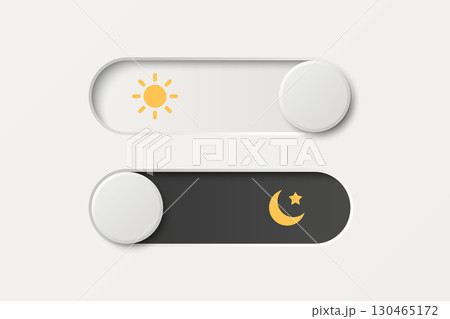 Vector 3d Day and Night Mode Toggle Switch...のイラスト素材 [130465172] - PIXTA