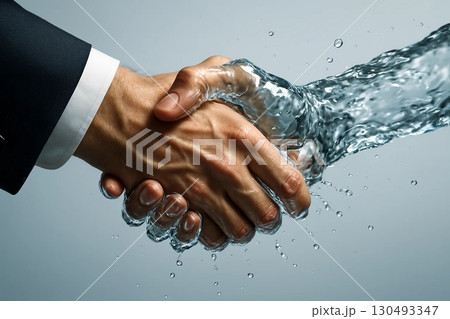 Luxury Business Handshake with Water Hand Conceptのイラスト素材 [130493347 ...