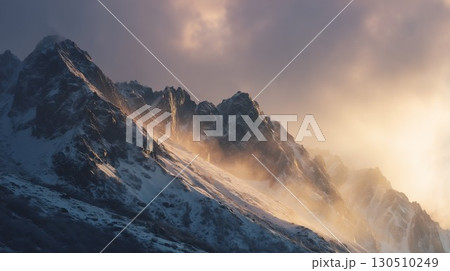 Bright golden light filters through clouds...のイラスト素材 [130510249] - PIXTA