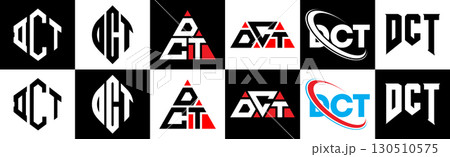 DCT letter logo design in six style. DCT...のイラスト素材 [130510575] - PIXTA