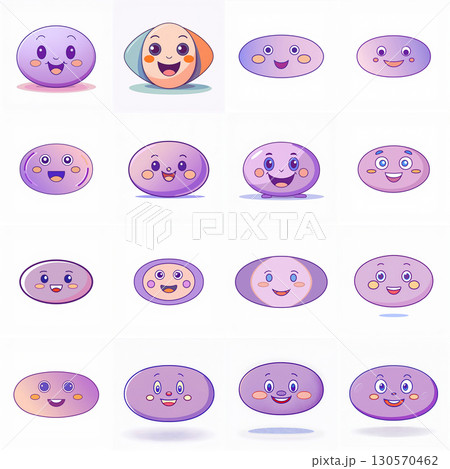 Flat art of a simple geometric Oval with a...のイラスト素材 [130570462] - PIXTA