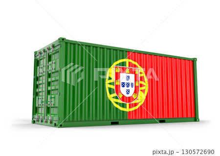 Green shipping container displaying the flag of...のイラスト素材 [130572690] - PIXTA