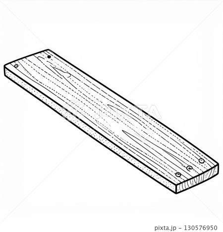 Long Wooden Plank Line Drawing Illustrationのイラスト素材 [130576950] - PIXTA