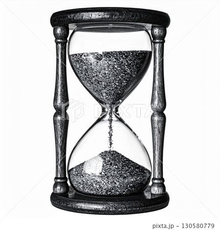 Black And White Hourglass Sand Timer Still Lifeのイラスト素材 [130580779] - PIXTA