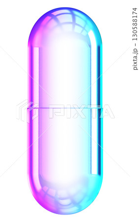 3D glassmorphism capsule with purple blue...のイラスト素材 [130588174] - PIXTA