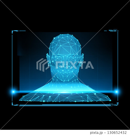 Biometric technology digital face scanning,...のイラスト素材 [130652432] - PIXTA