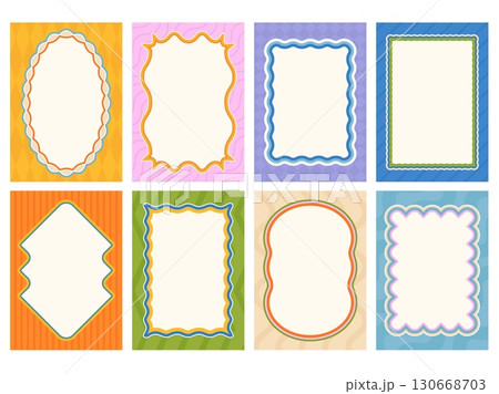 Wavy frames. Decorative colorful frame with...のイラスト素材 [130668703] - PIXTA
