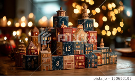 Advent calendar display showcasing festive...のイラスト素材 [130693193] - PIXTA