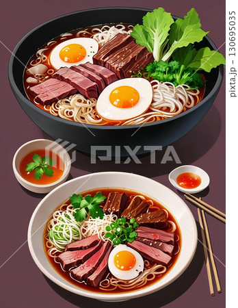 Vibrant anime style digital art of a delicious...のイラスト素材 [130695035 ...
