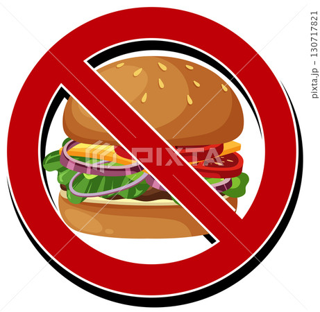 No Burgers Allowed Symbol Vector Illustrationのイラスト素材 [130717821] - PIXTA