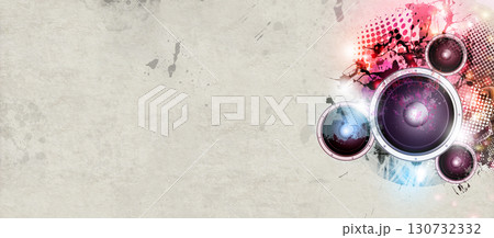 techno music grunge bannerのイラスト素材 [130732332] - PIXTA