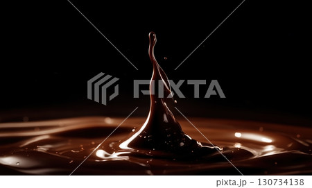 Chocolate drop is falling into a pool of...のイラスト素材 [130734138] - PIXTA
