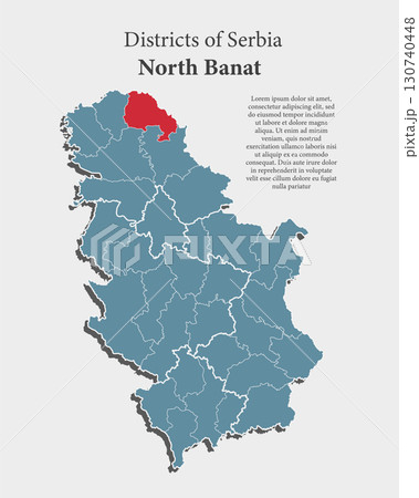 Vector map of Serbia - North Banat Districtのイラスト素材 [130740448] - PIXTA