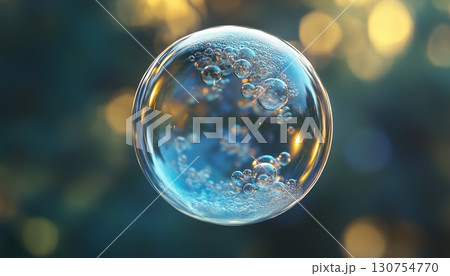 Shape bubble balloon soap flying transparent...のイラスト素材 [130754770] - PIXTA