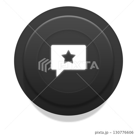 Glowing white comment star on black buttonのイラスト素材 [130776606] - PIXTA