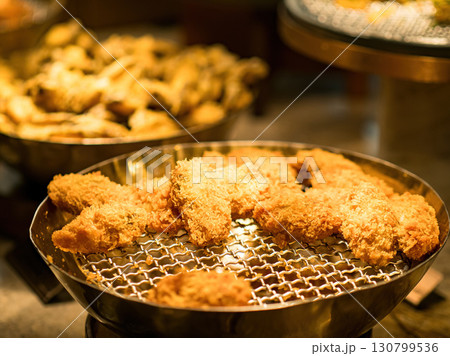 deep fried seafood in buffet restaurantの写真素材 [130799536] - PIXTA