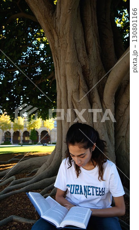 Caltech student reading textbook under...のイラスト素材 [130801166] - PIXTA