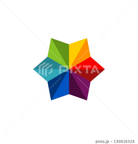 Six Star Colorful Logo Template Illustration...のイラスト素材 [130816328] - PIXTA