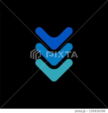 Three Down Arrows Logo Template Illustration...のイラスト素材 [130816396] - PIXTA