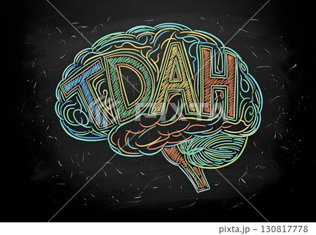 TDAH ADHD in Portuguese chalkboard style...のイラスト素材 [130817778] - PIXTA