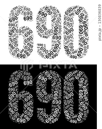 Typography illustration of 690 made from...のイラスト素材 [130836839] - PIXTA