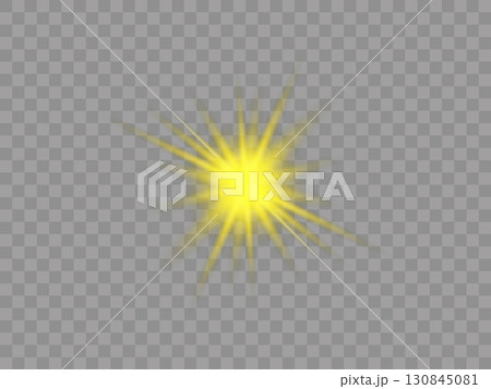 Bright Yellow Light Burst on Transparent...のイラスト素材 [130845081] - PIXTA