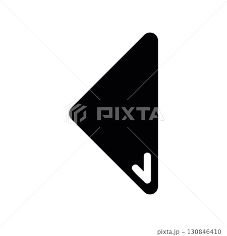 Simple black vector icon with a theme left arrowのイラスト素材 [130846410] - PIXTA