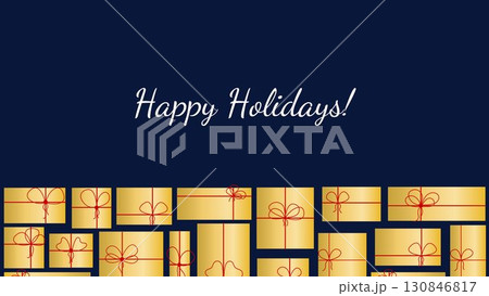 Horizontal banner with wrapped gifts and...のイラスト素材 [130846817] - PIXTA