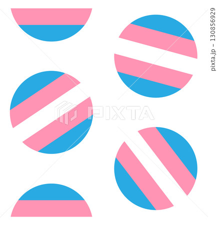 Vector seamless pattern of flat round trans flagのイラスト素材 [130856929] - PIXTA
