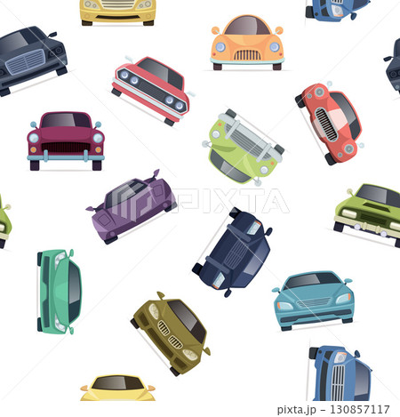 Cars front view. template pattern with...のイラスト素材 [130857117] - PIXTA