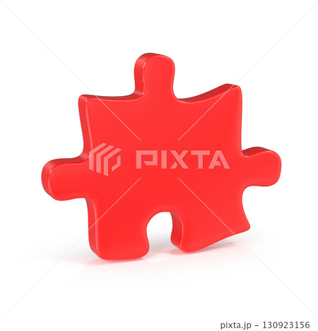 Red puzzle piece isolated on whiteのイラスト素材 [130923156] - PIXTA