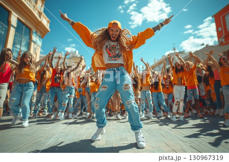 Confident Male Dancer In Yellow Jacketのイラスト素材 [130967319] - PIXTA