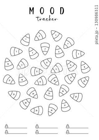 Mood Tracker with Halloween Candy for daily...のイラスト素材 [130986311] - PIXTA