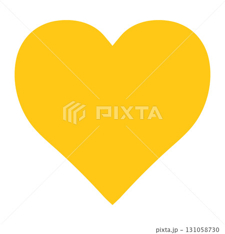 Bright yellow heart shape represents love,...のイラスト素材 [131058730] - PIXTA