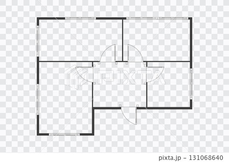 Floor plan simple icon room flat apartment...のイラスト素材 [131068640] - PIXTA