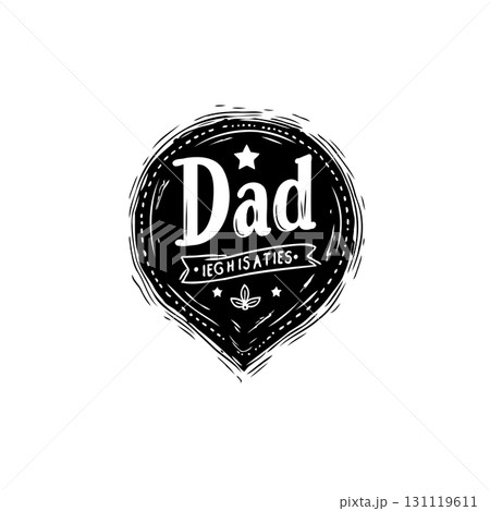 Hand-Drawn Dad Logo with Star Accent, Creative...のイラスト素材 [131119611 ...