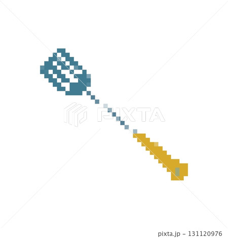 Mosaic pixel art spatula with wooden handle in...のイラスト素材 [131120976 ...
