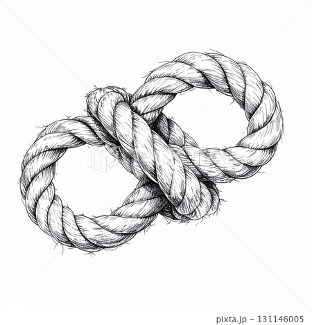 Infinity Rope Knot Symbol in Black and White...のイラスト素材 [131146005] - PIXTA