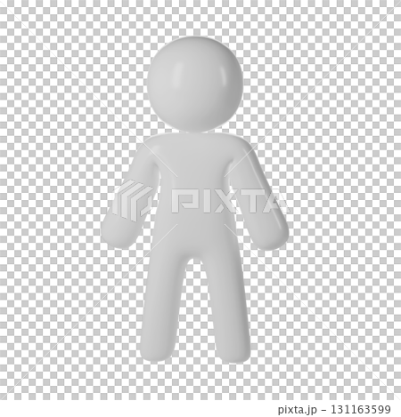 Abstract 3d icon human user form in white, set...のイラスト素材 [131163599 ...