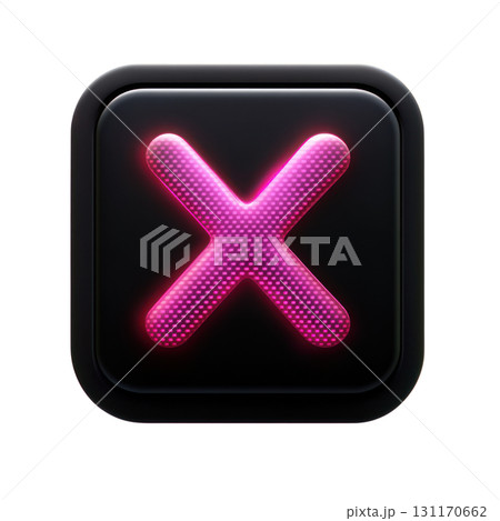Bright pink cross icon on black background used...のイラスト素材 [131170662 ...