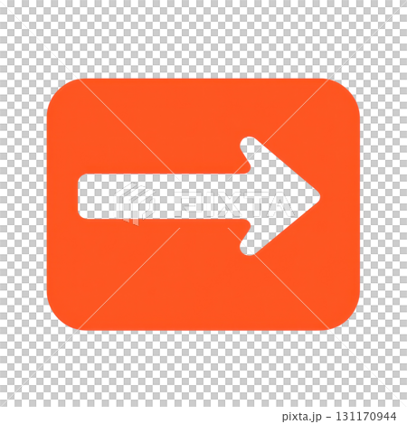 Orange right arrow icon isolated on a white...のイラスト素材 [131170944] - PIXTA