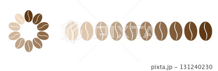 Coffee bean roast level infographic scale with...のイラスト素材 [131240230 ...