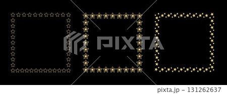 Square gold star frames setのイラスト素材 [131262637] - PIXTA