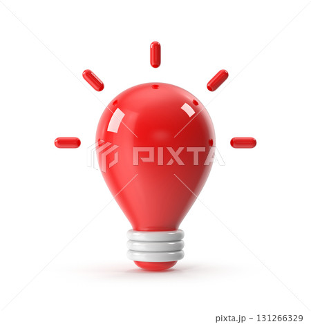 Red light bulb idea iconのイラスト素材 [131266329] - PIXTA