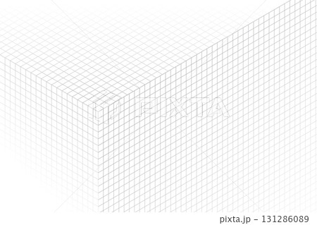 geometric 3d cube grid line mesh pattern on...のイラスト素材 [131286089] - PIXTA