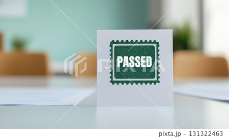Passed stamp on paper signifies success in exam...のイラスト素材 [131322463 ...