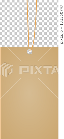 A simple tan colored tag hangs from a string,...のイラスト素材 [131350747] - PIXTA
