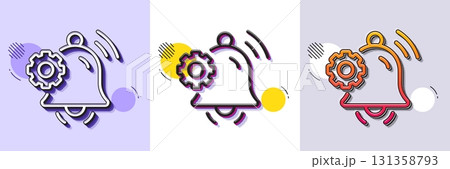 Notification bell line icon. Halftone dotted...のイラスト素材 [131358793] - PIXTA